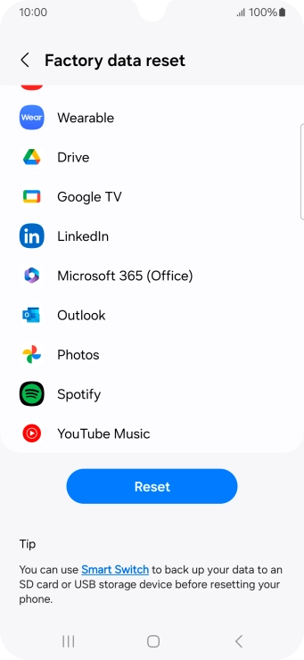 Restoring factory default settings on your Samsung Galaxy A25 5G ...