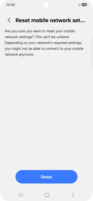 Resetting network settings on your Samsung Galaxy S25 Android 15 | EE