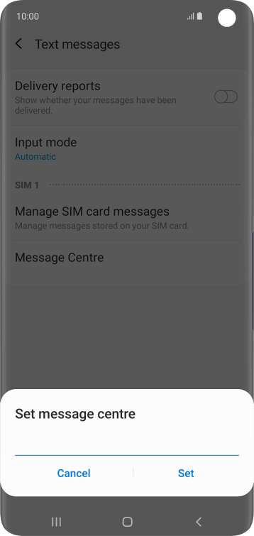 Set up your Samsung Galaxy S10 Android 9.0 for text messaging
