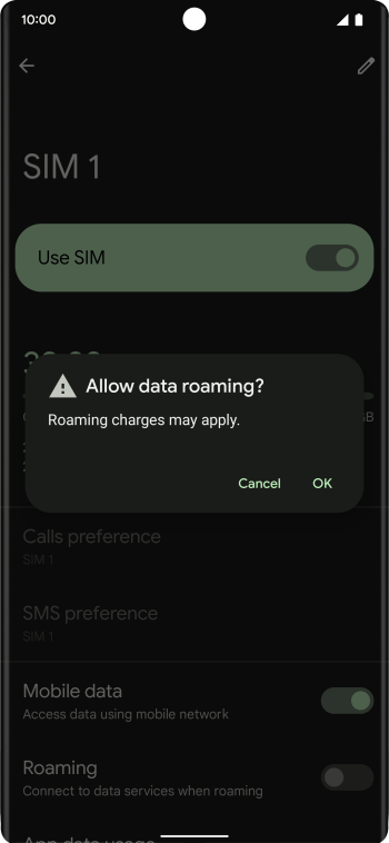 Turn data roaming on your Google Pixel 6 Pro Android 12.0 on or off