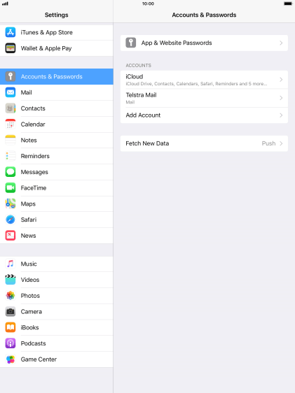 Set up your Apple iPad Pro 10.5 iOS 11.0 for Telstra Mail - Telstra