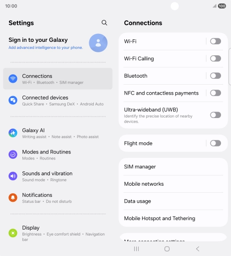 Selecting dual SIM settings on your Samsung Galaxy Z Fold7 Android 16 | EE