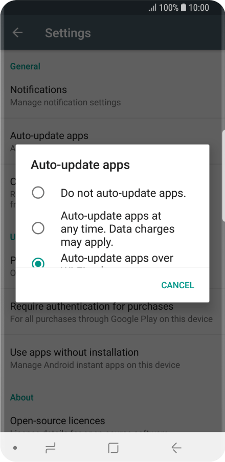 Turn automatic update of apps on or off - Samsung Galaxy S9 - Optus