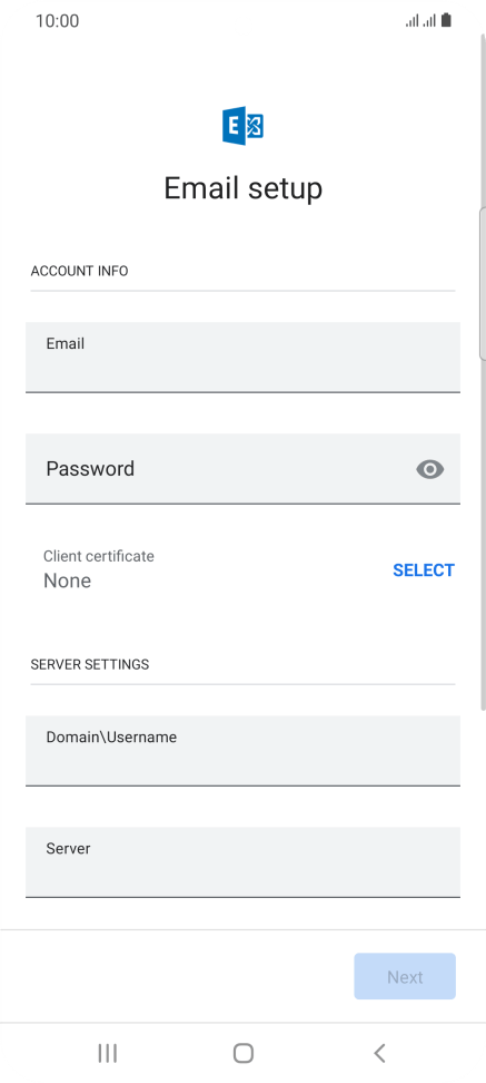 Set up your mobile phone for Exchange email - Samsung Galaxy S21 Ultra ...