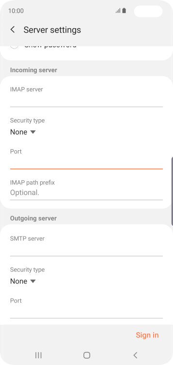 Set up your mobile phone for IMAP email - Samsung Galaxy S10+ - Optus