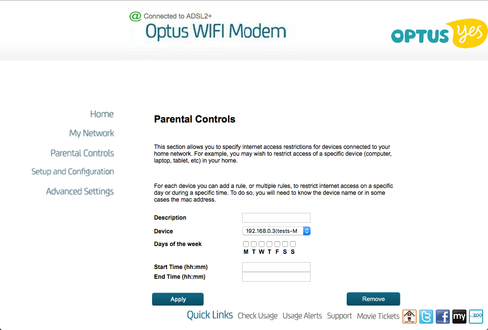 Guide to the modem settings menu - Sagemcom Gateway F@ST 3864 - Optus