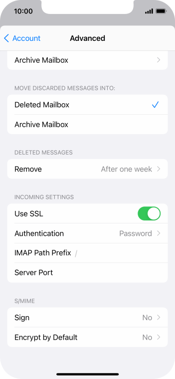 Set up your mobile phone for IMAP email - Apple iPhone 12 - Optus