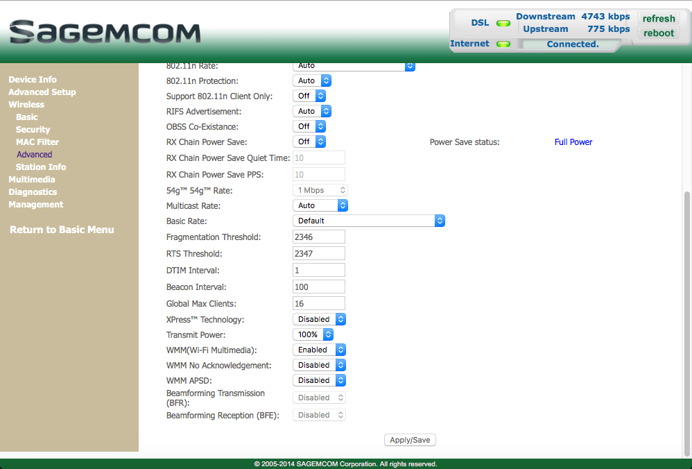 Change Wi-Fi Hotspot channel - Sagemcom Gateway F@ST 3864 - Optus