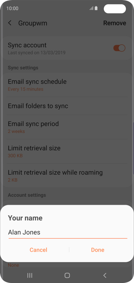 Set up your mobile phone for IMAP email - Samsung Galaxy S10+ - Optus