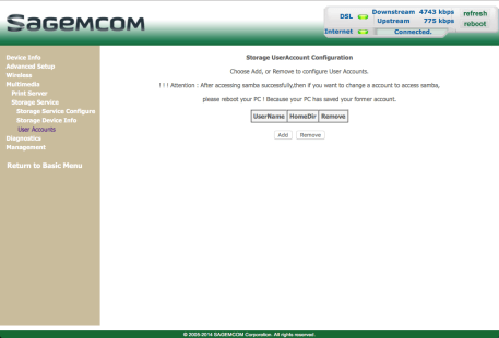 Use file sharing - Sagemcom Gateway F@ST 3864 - Optus