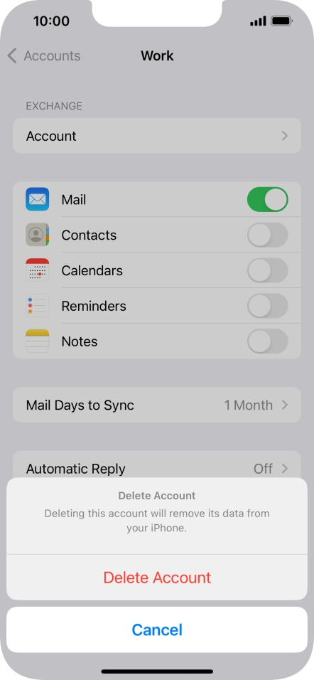 Delete email account - Apple iPhone 13 - Optus