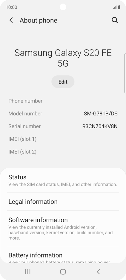 Check software version - Samsung Galaxy S20 FE 5G - Optus