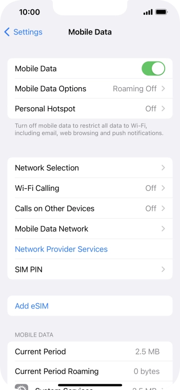 Turn data roaming on or off - Apple iPhone 14 - Optus