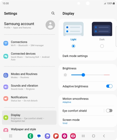 Change screen brightness - Samsung Galaxy Z Fold5 - Optus