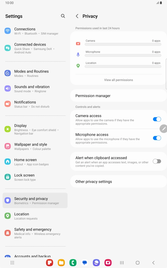 Turn app permissions on or off - Samsung Galaxy Tab S9 5G - Optus