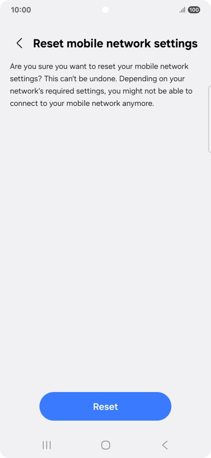Samsung Galaxy S25 Ultra - Reset network settings | Vodafone UK
