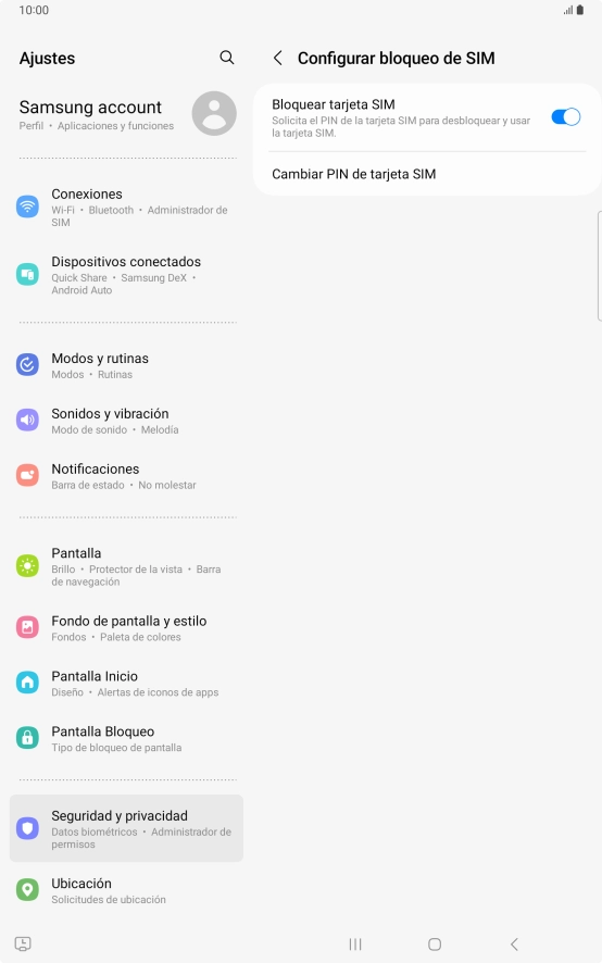Samsung Galaxy Tab S9 5G - Activa o desactiva el uso del código PIN de tu tarjeta SIM | Ayuda ...