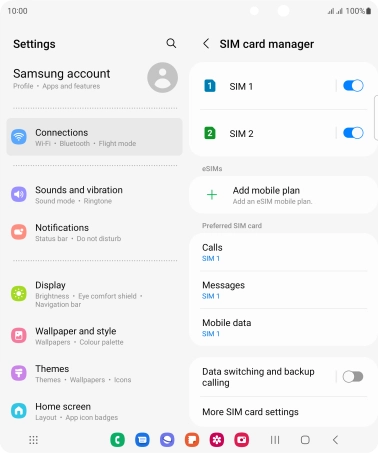Samsung Galaxy Z Fold4 - Select dual SIM settings | Vodafone UK