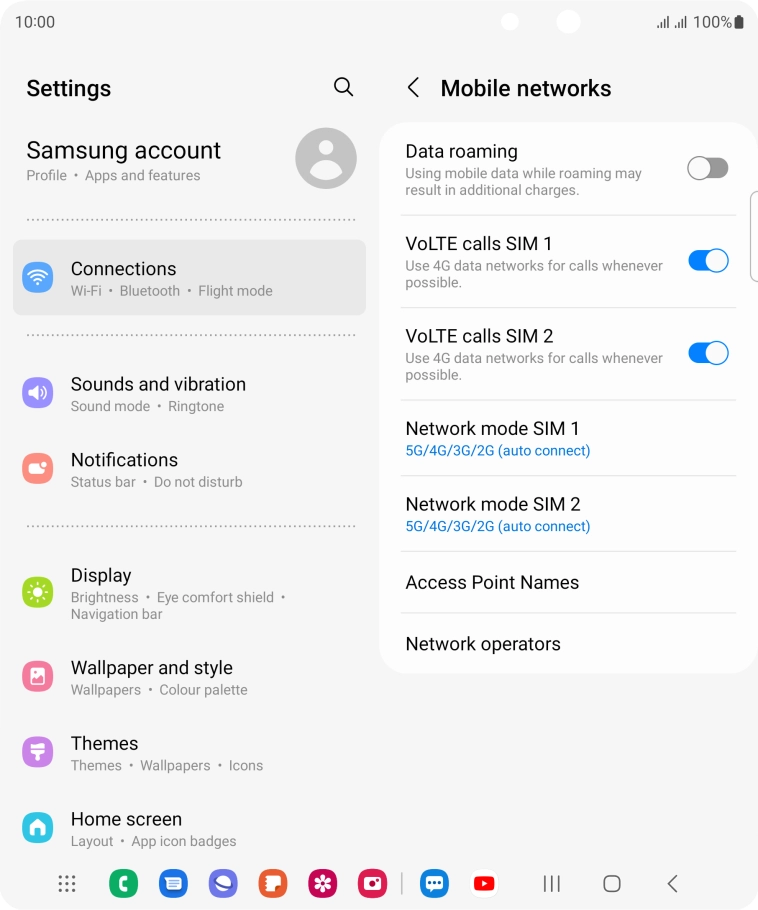 Samsung Galaxy Z Fold4 - Turn VoLTE on or off | Vodafone UK