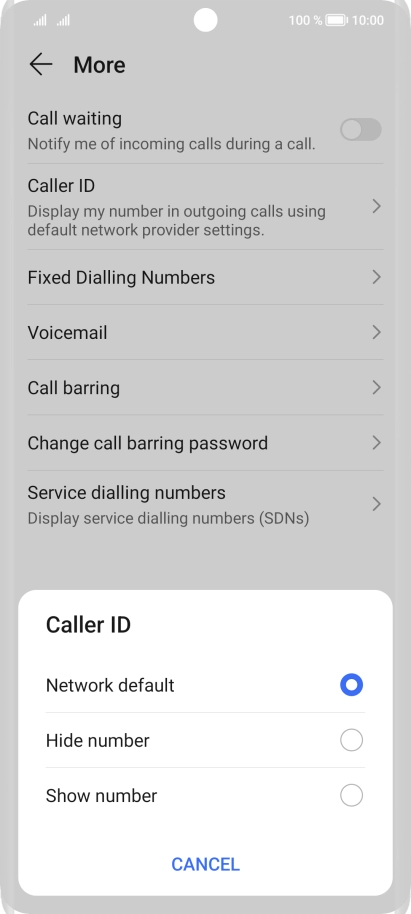 Honor 70 - Turn your own caller identification on or off | Vodafone UK
