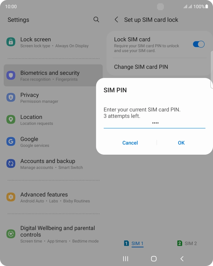 Samsung Galaxy Z Fold3 5G - Change PIN | Vodafone UK