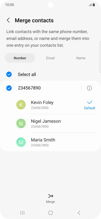 Samsung Galaxy A54 5G - Merge identical contacts | Vodafone UK