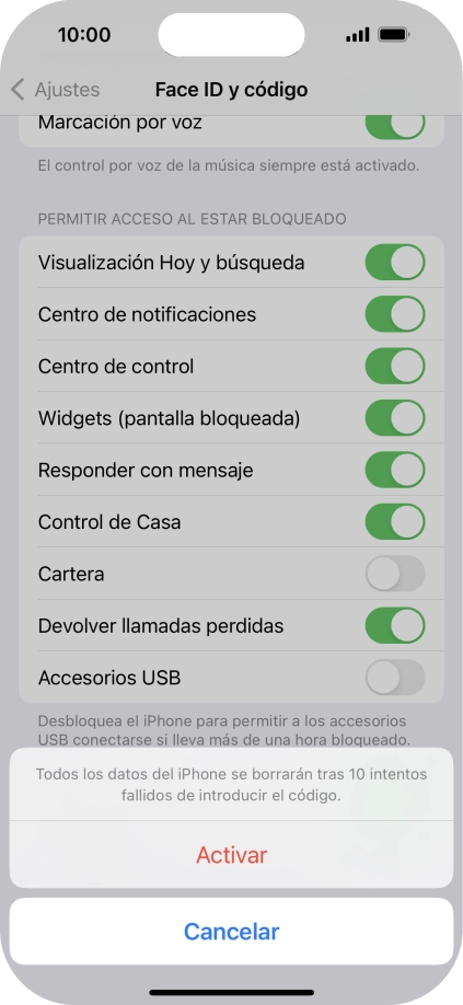 Apple iPhone 14 Pro - Activa o desactiva el uso del código de seguridad ...