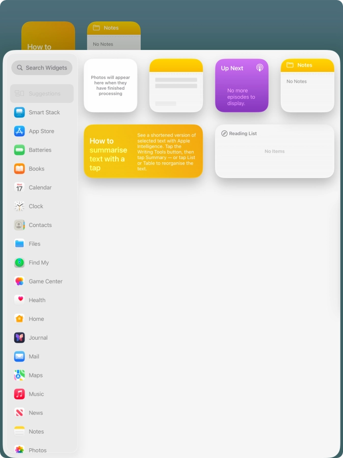 Guide for the Apple iPad Air 13 (M3) (2025) - Use widgets | Vodafone ...
