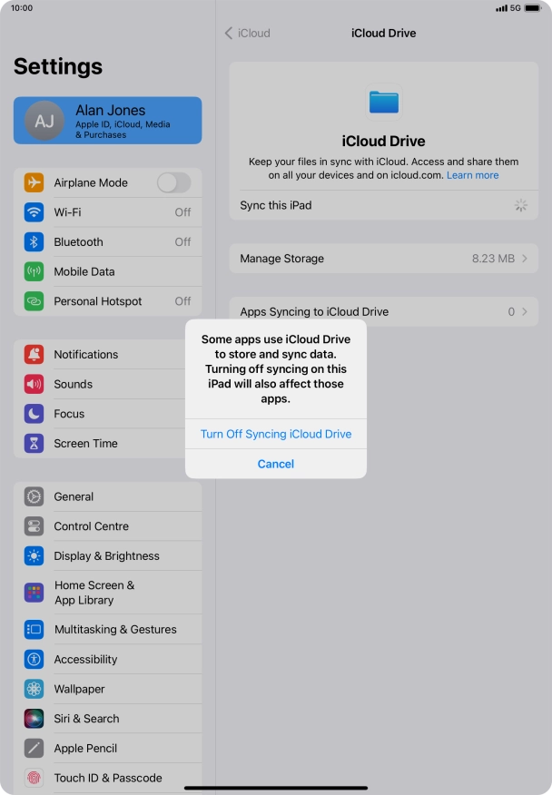 Apple iPad Air (2022) - Synchronise the contents of your tablet using iCloud | Vodafone UK