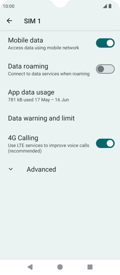 Press App data usage.