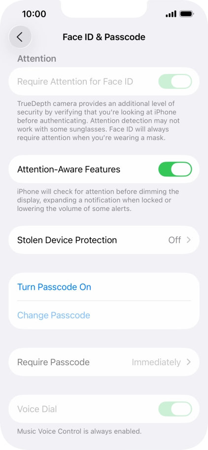 Guide for the Apple iPhone 13 Pro - Turn use of phone lock code on or ...