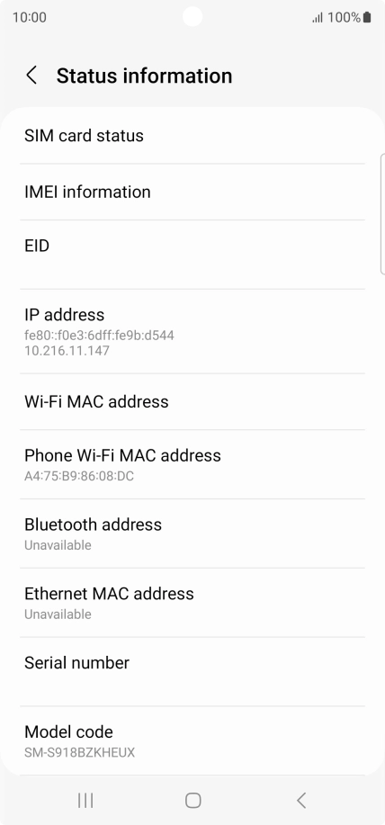 Samsung Galaxy S23 Ultra - View EID number | Vodafone UK