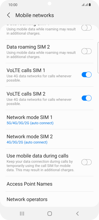 Samsung Galaxy S21 5G - Turn VoLTE on or off | Vodafone UK