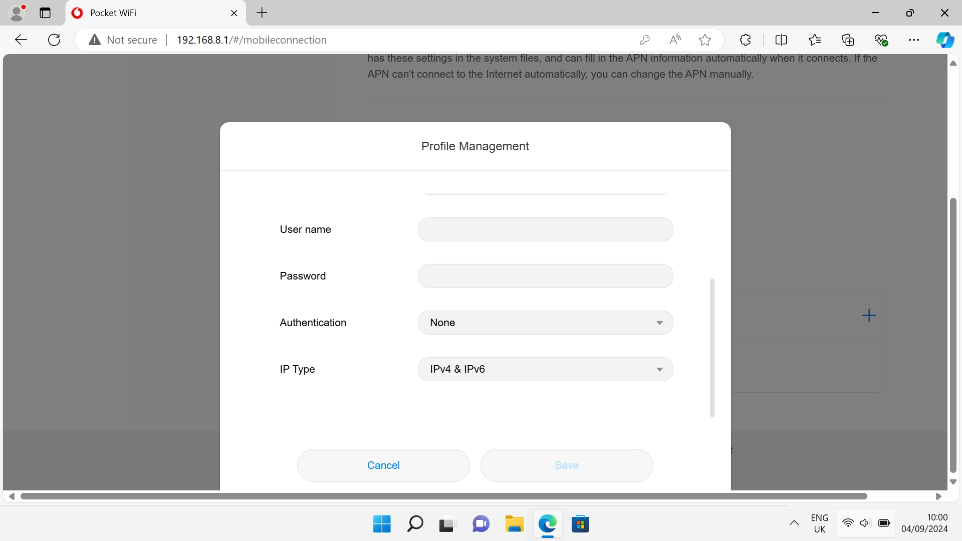 Guide for the Vodafone Pocket WiFi 4 4G - Set up your router for ...