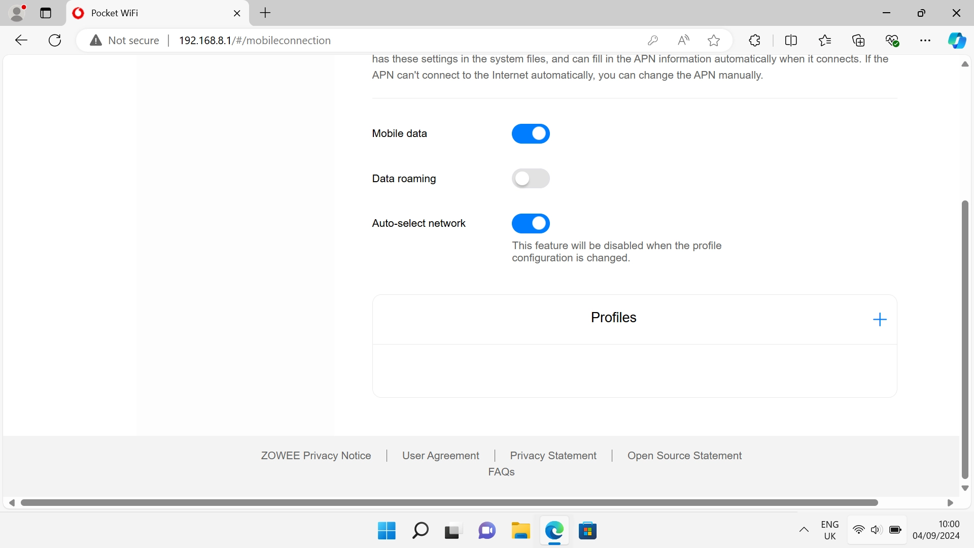 Guide for the Vodafone Pocket WiFi 4 4G - Set up your router for ...