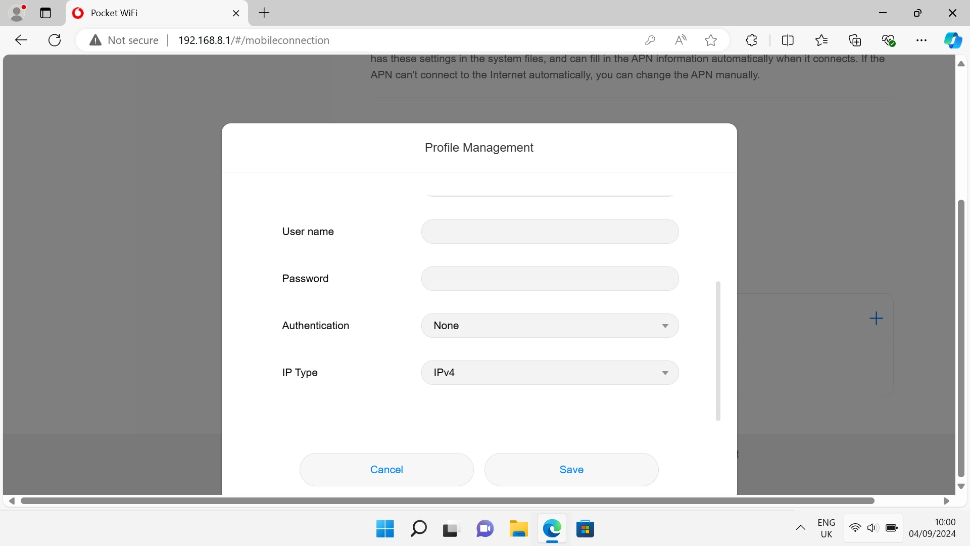 Guide for the Vodafone Pocket WiFi 4 4G - Set up your router for ...