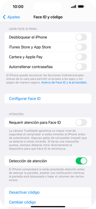Apple iPhone 14 Pro Max - Activa o desactiva el uso del código de ...